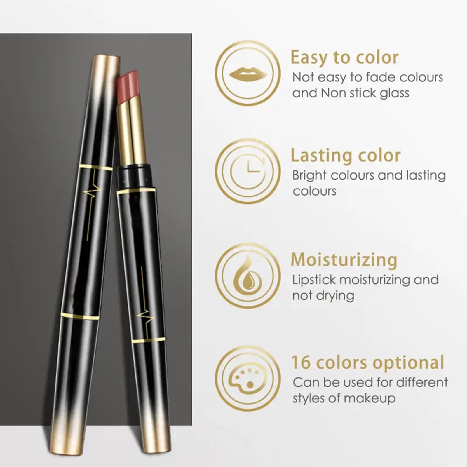 Lip Care 16 Color Lip Liner And Lipstick Double Ended Lip Pen Makeup ...
